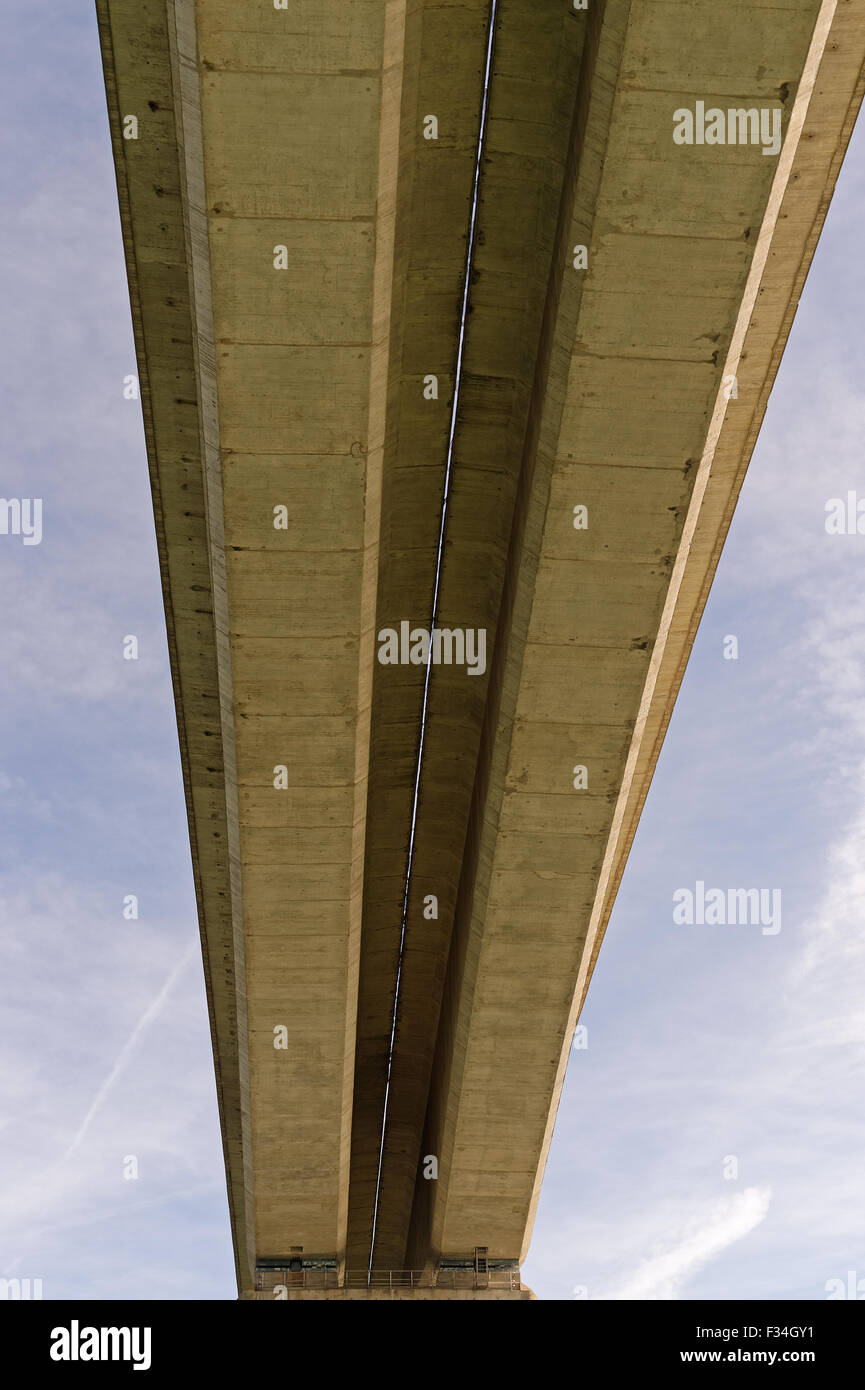 Detail of a motorway bridge in the UK. Crossing or connecting concept ...