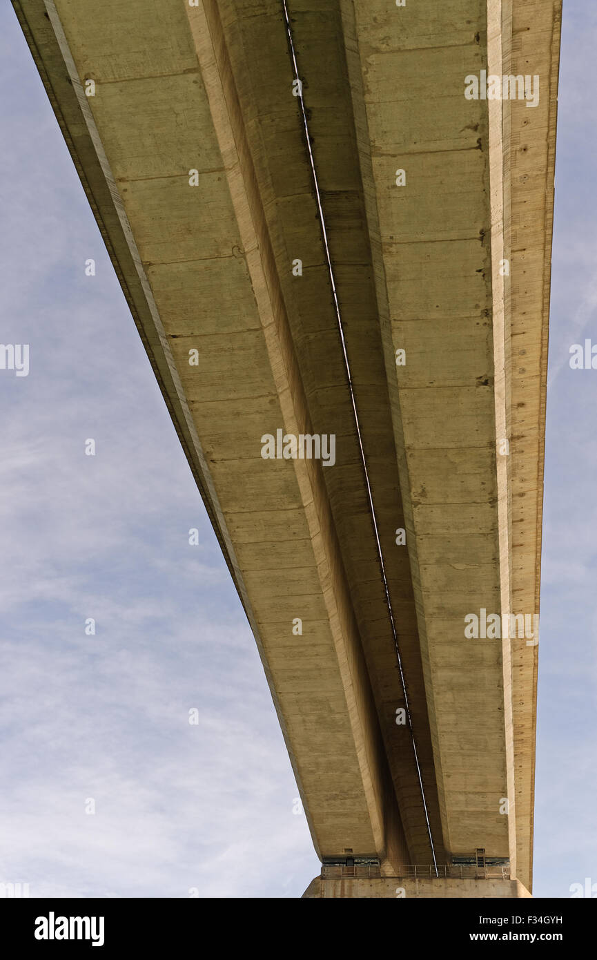 Detail of a motorway bridge in the UK. Crossing or connecting concept ...