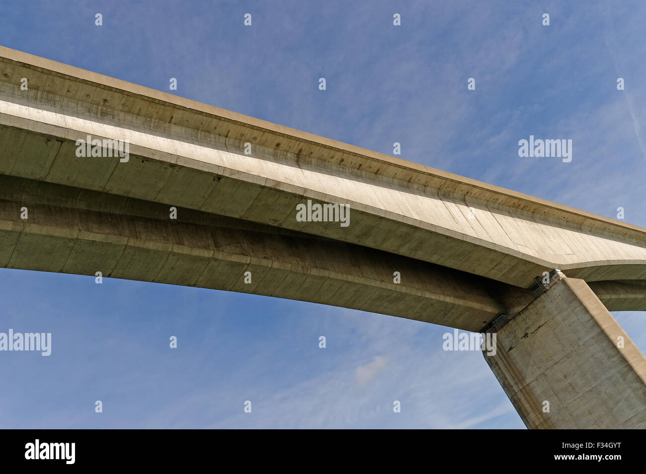 Detail of a motorway bridge in the UK. Crossing or connecting concept ...