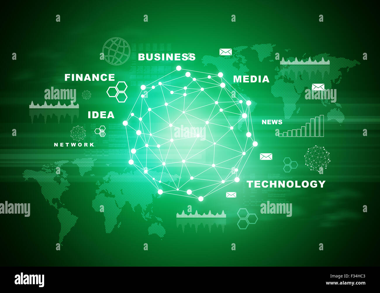 World map with molecule Stock Photo - Alamy