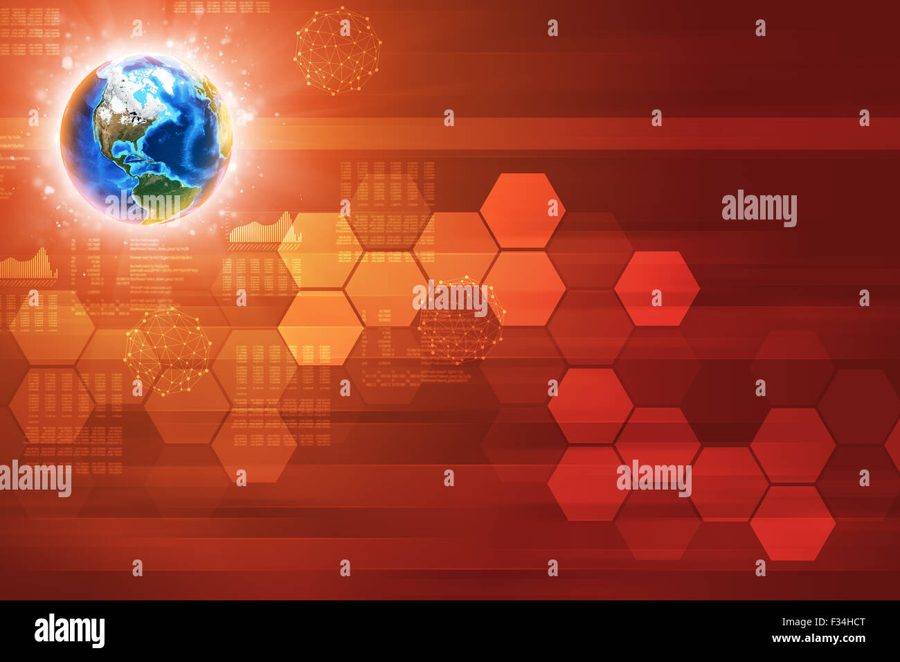 Earth with molecules Stock Photo - Alamy