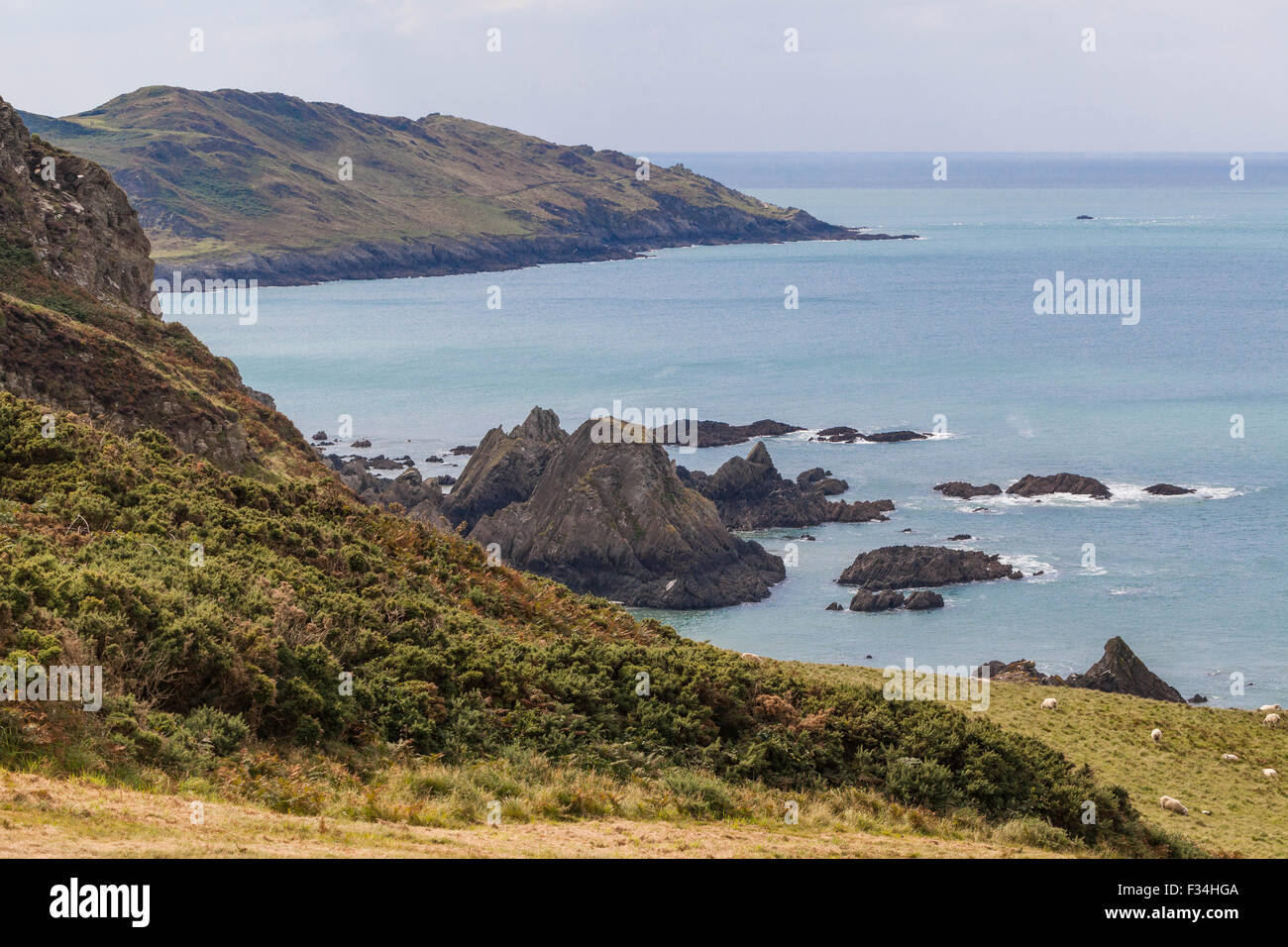 Coastal scenery, Bull Point, Devon, West Country, England, UK Stock ...