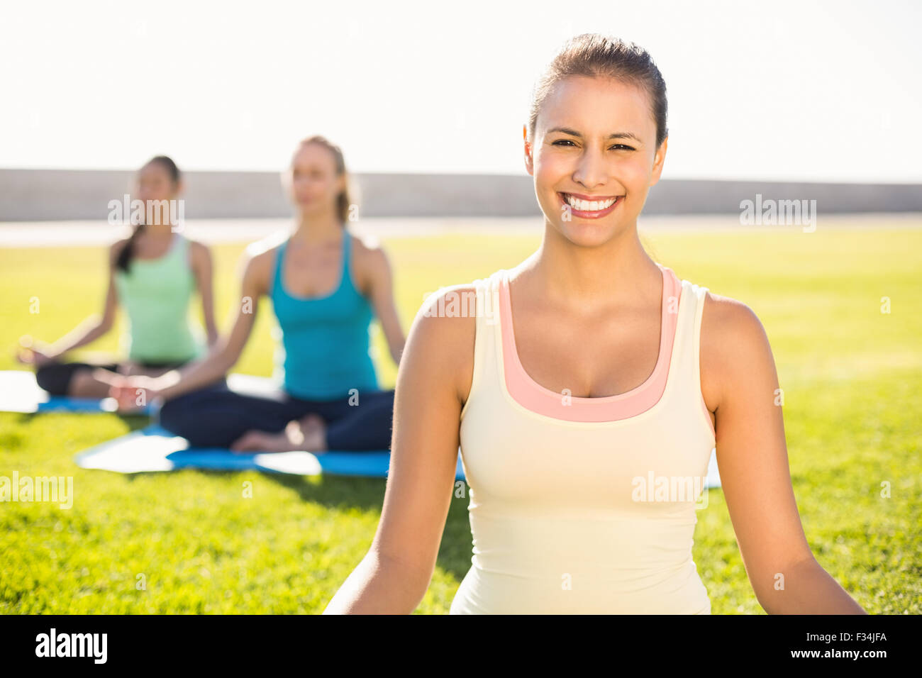 Meditating asian female friends hi-res stock photography and images - Alamy
