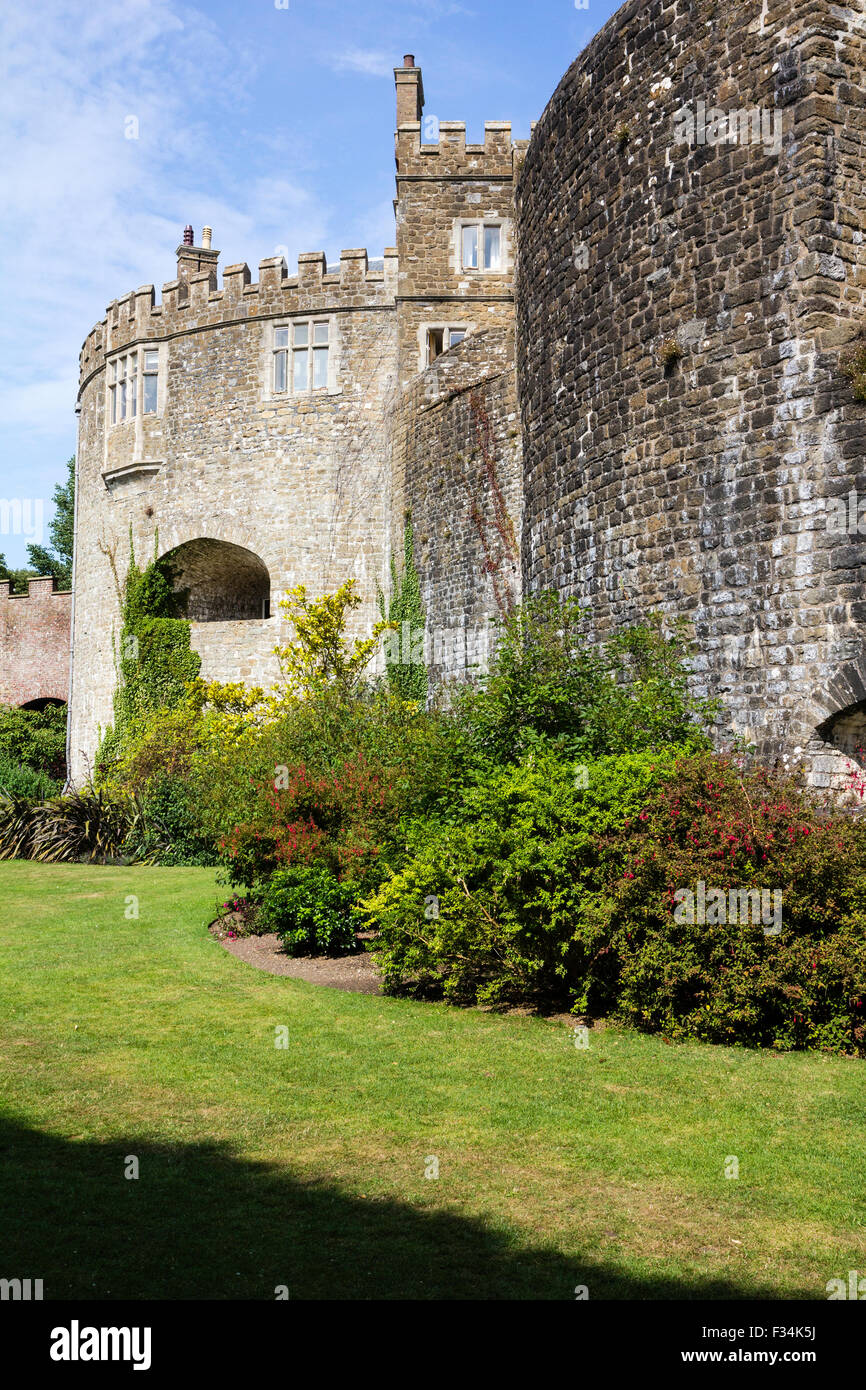 Walmer Tudor castle at Walmer in Kent, England. The main round tower ...