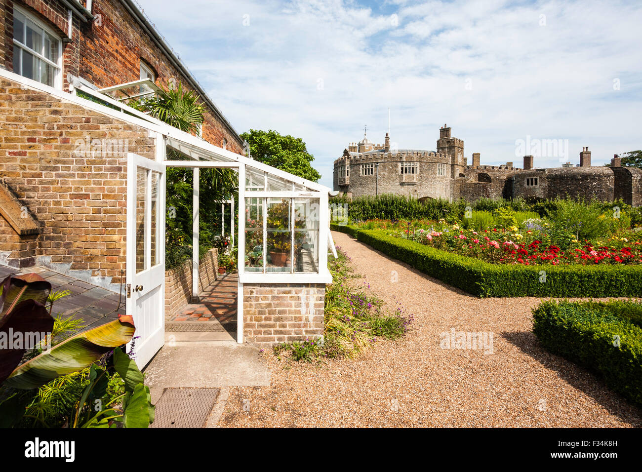 Walmer Tudor castle in Kent, castle in background with the Kitchen ...