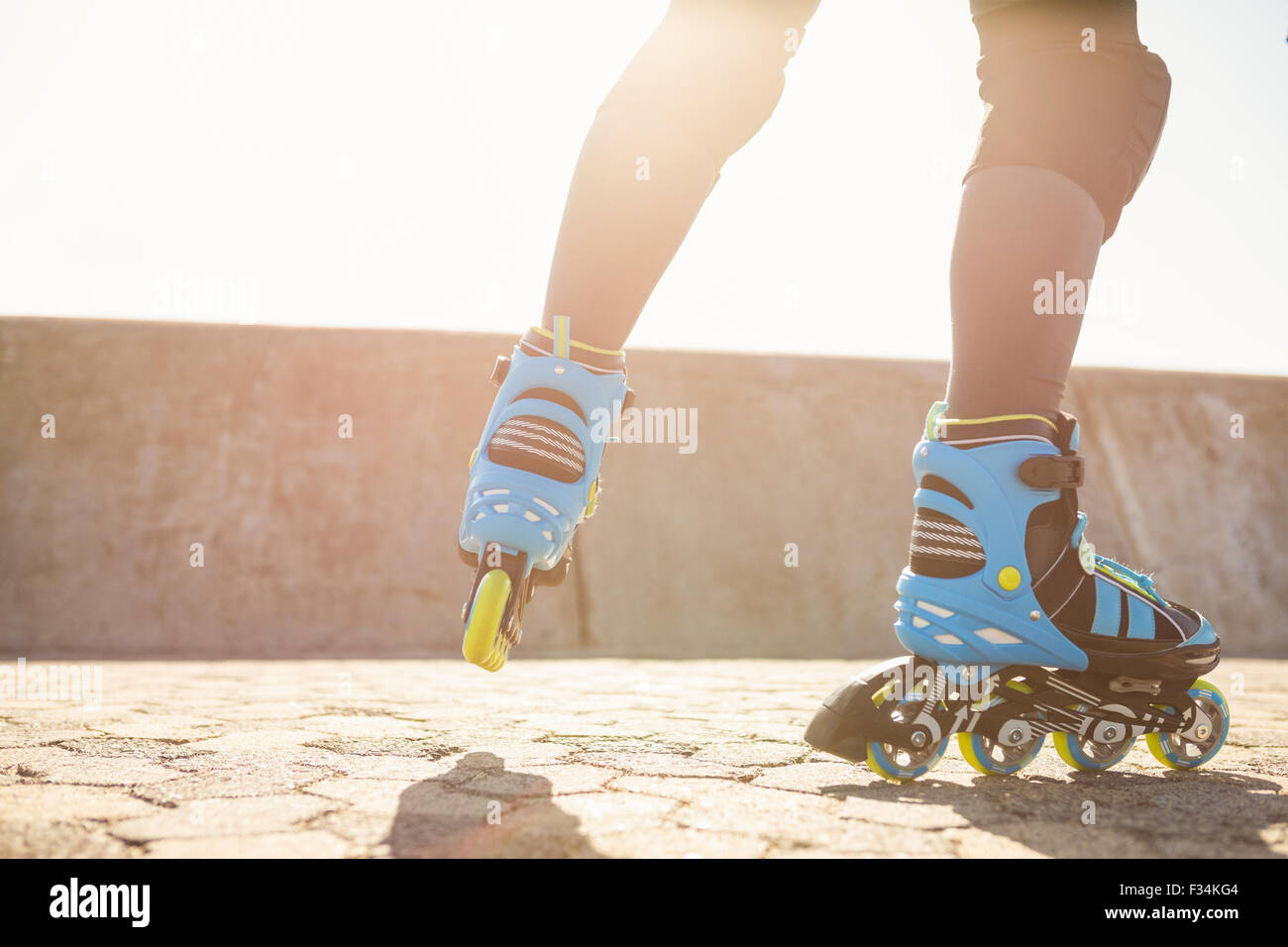 Close up view of inline skates skating Stock Photo - Alamy