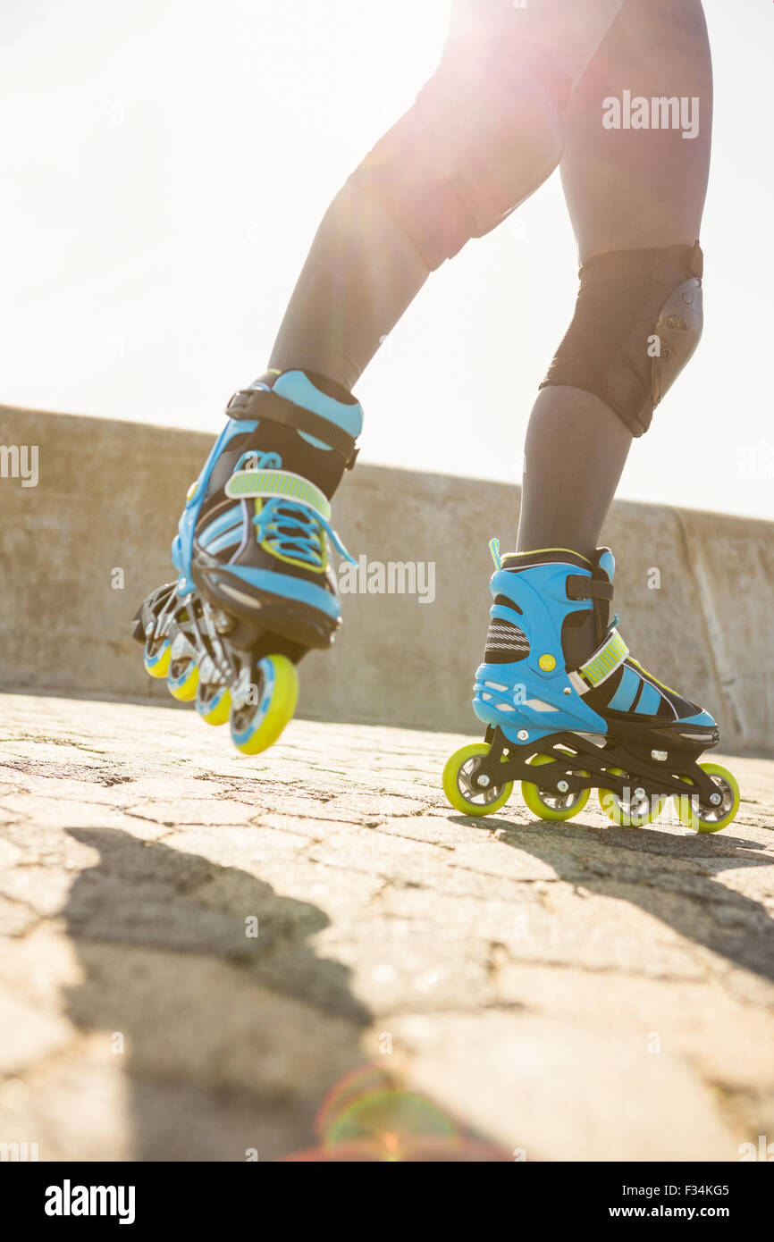 Close up view of inline skates skating Stock Photo - Alamy