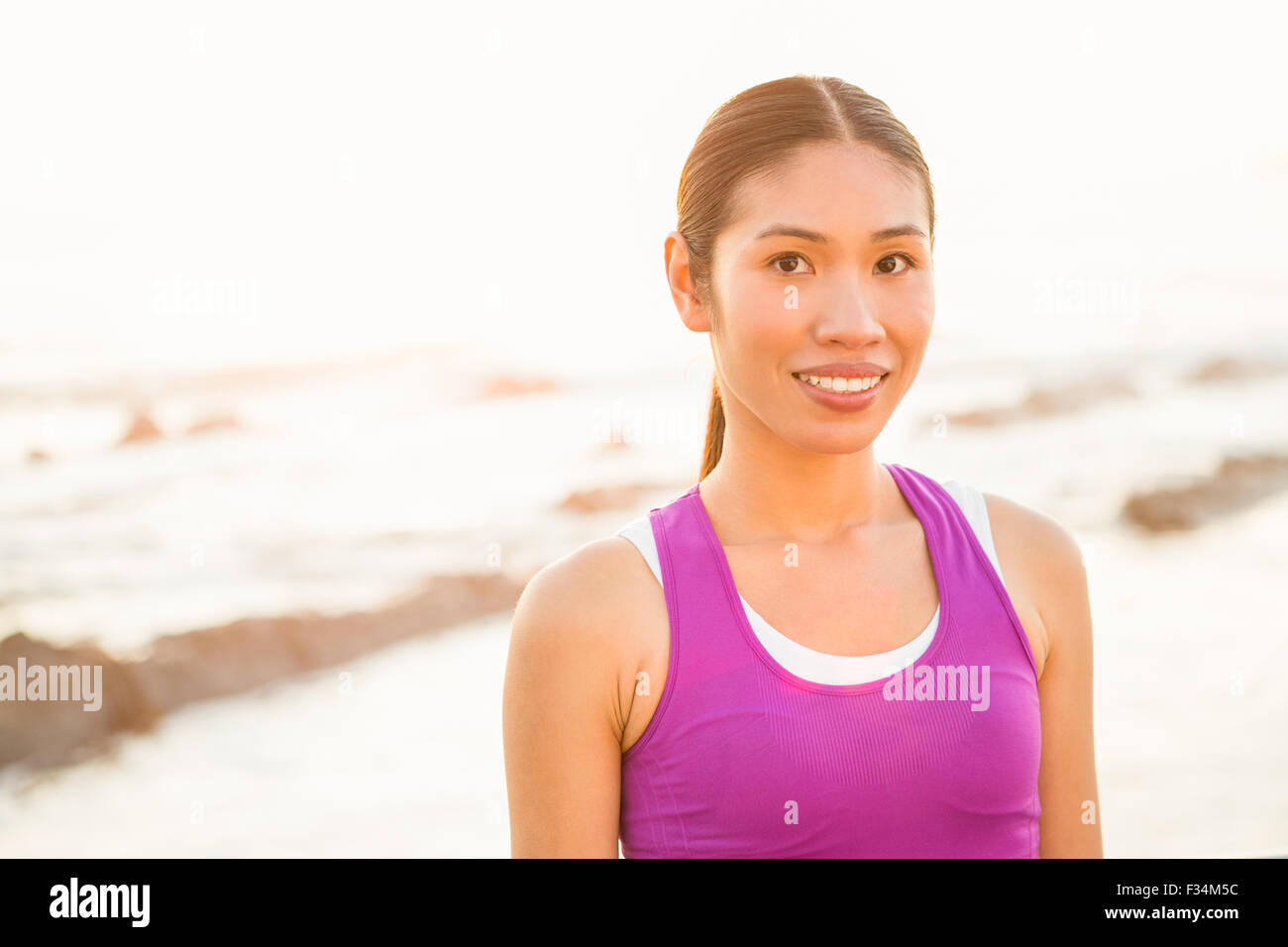 Fit smiling asian woman hi-res stock photography and images - Alamy