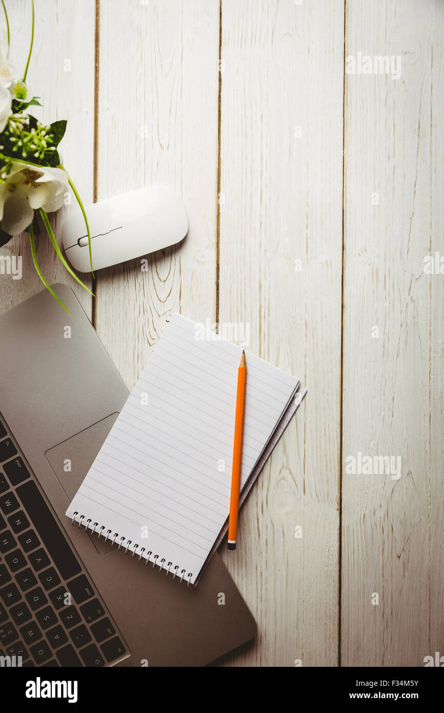 Overhead view of an desk Stock Photo - Alamy