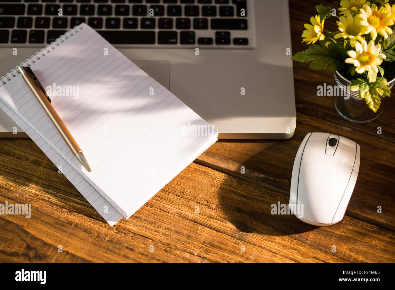 Overhead view of an desk Stock Photo - Alamy