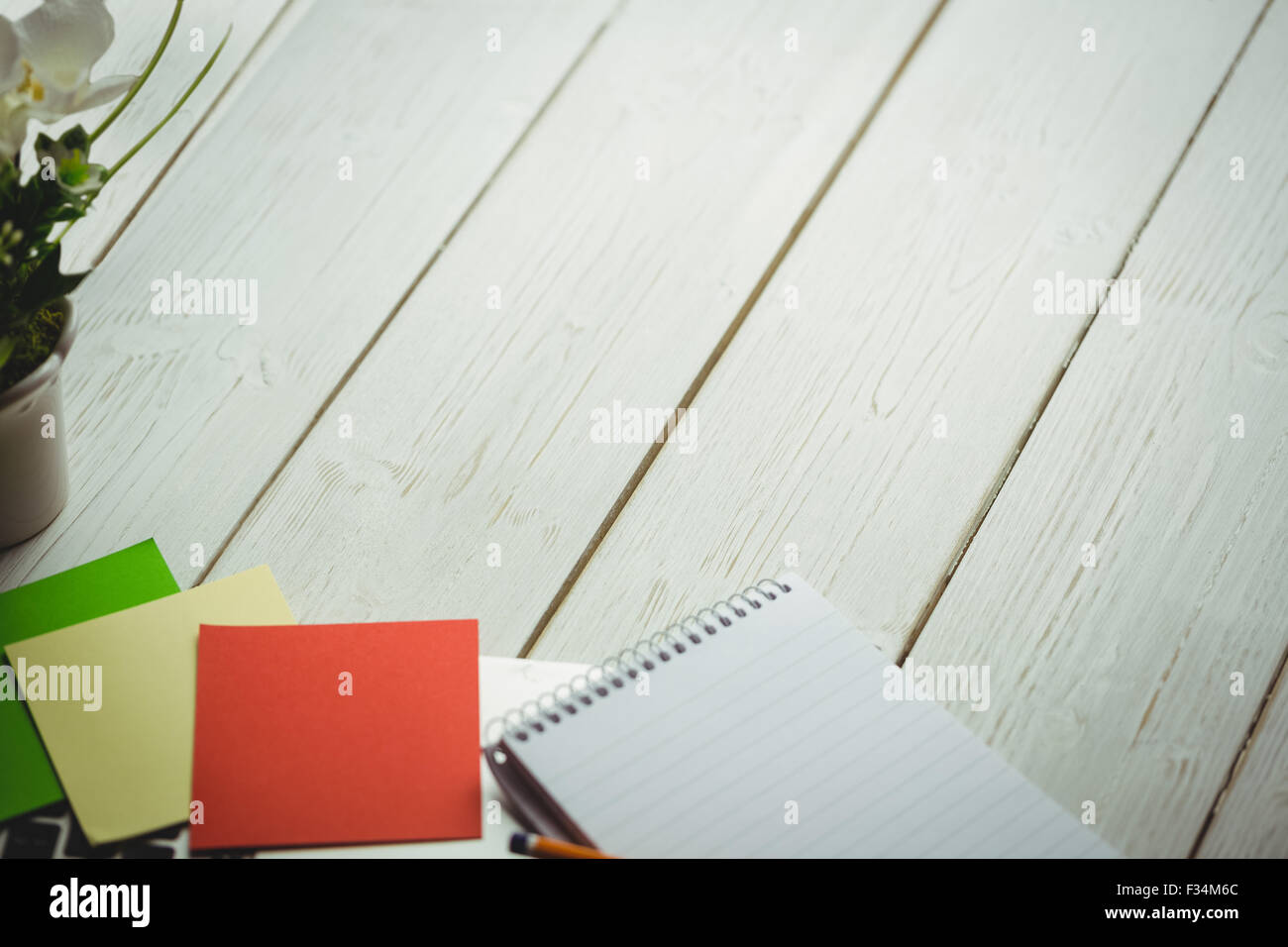 Overhead view of an desk Stock Photo - Alamy