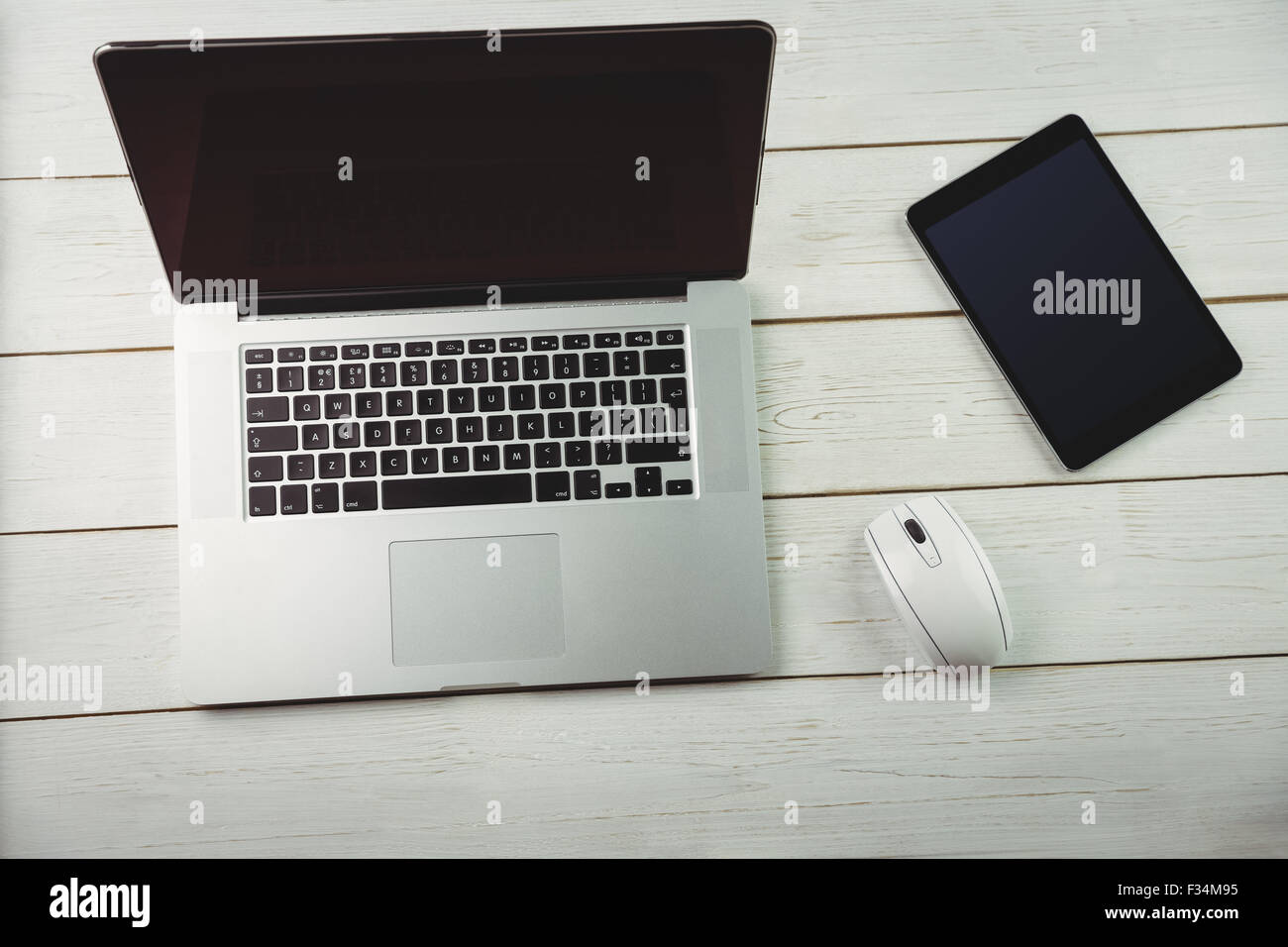 Overhead view of a desk Stock Photo - Alamy