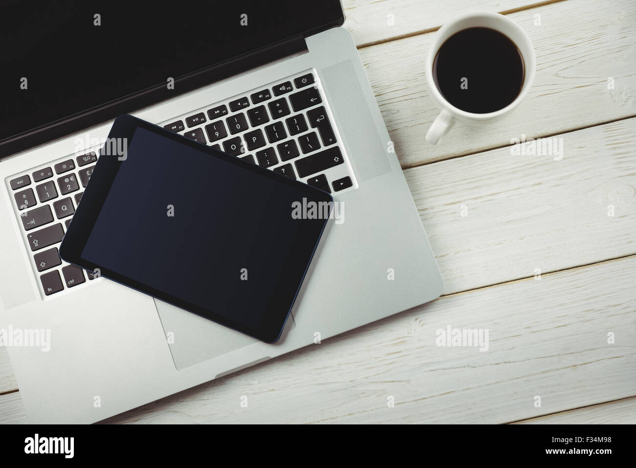 Overhead view of a desk Stock Photo - Alamy