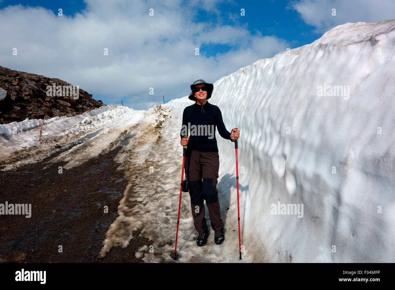 Woman hiking in russia hi-res stock photography and images - Alamy