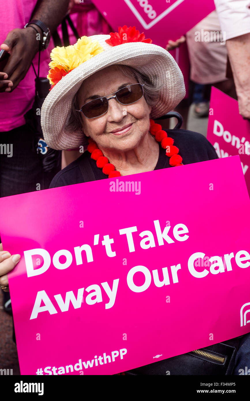New York, NY 29 September 2015 - Pro Choice advocates, dressed in pink ...
