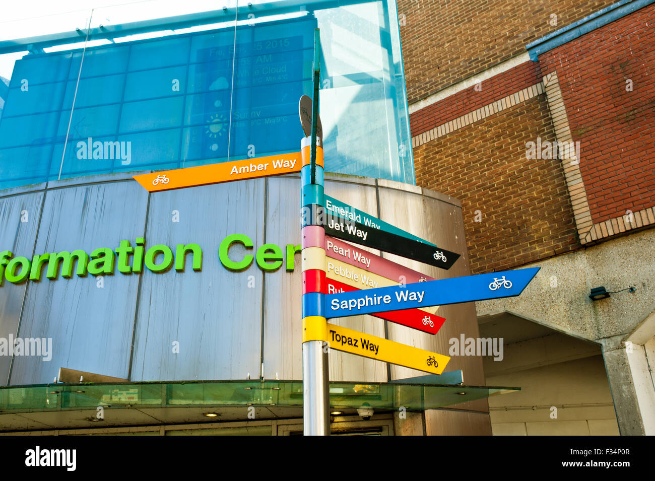 Information signs in Aylesbury Buckinghamshire Stock Photo - Alamy