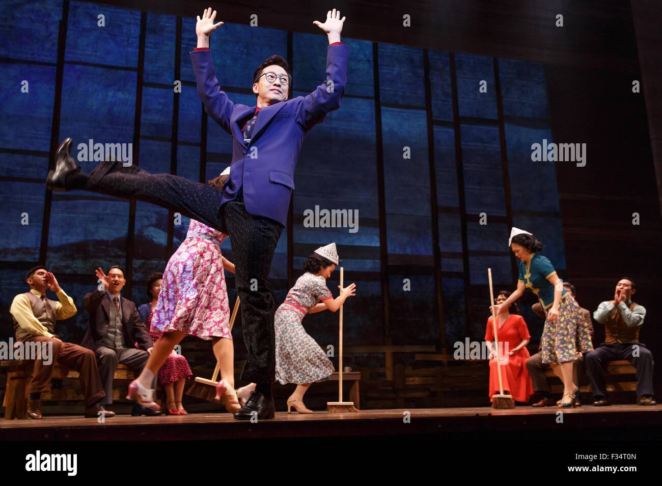 New York, NY, USA. 29th Sep, 2015. Michael K. Lee, cast of Allegiance ...