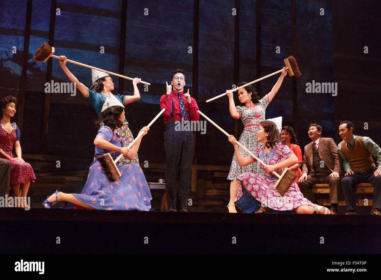 New York, NY, USA. 29th Sep, 2015. Michael K. Lee, cast of Allegiance ...