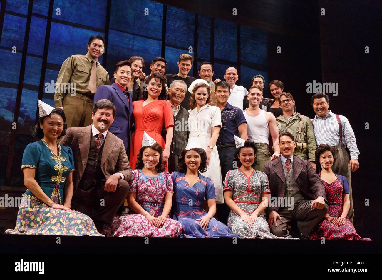 New York, NY, USA. 29th Sep, 2015. Cast of Allegiance in attendance for ...