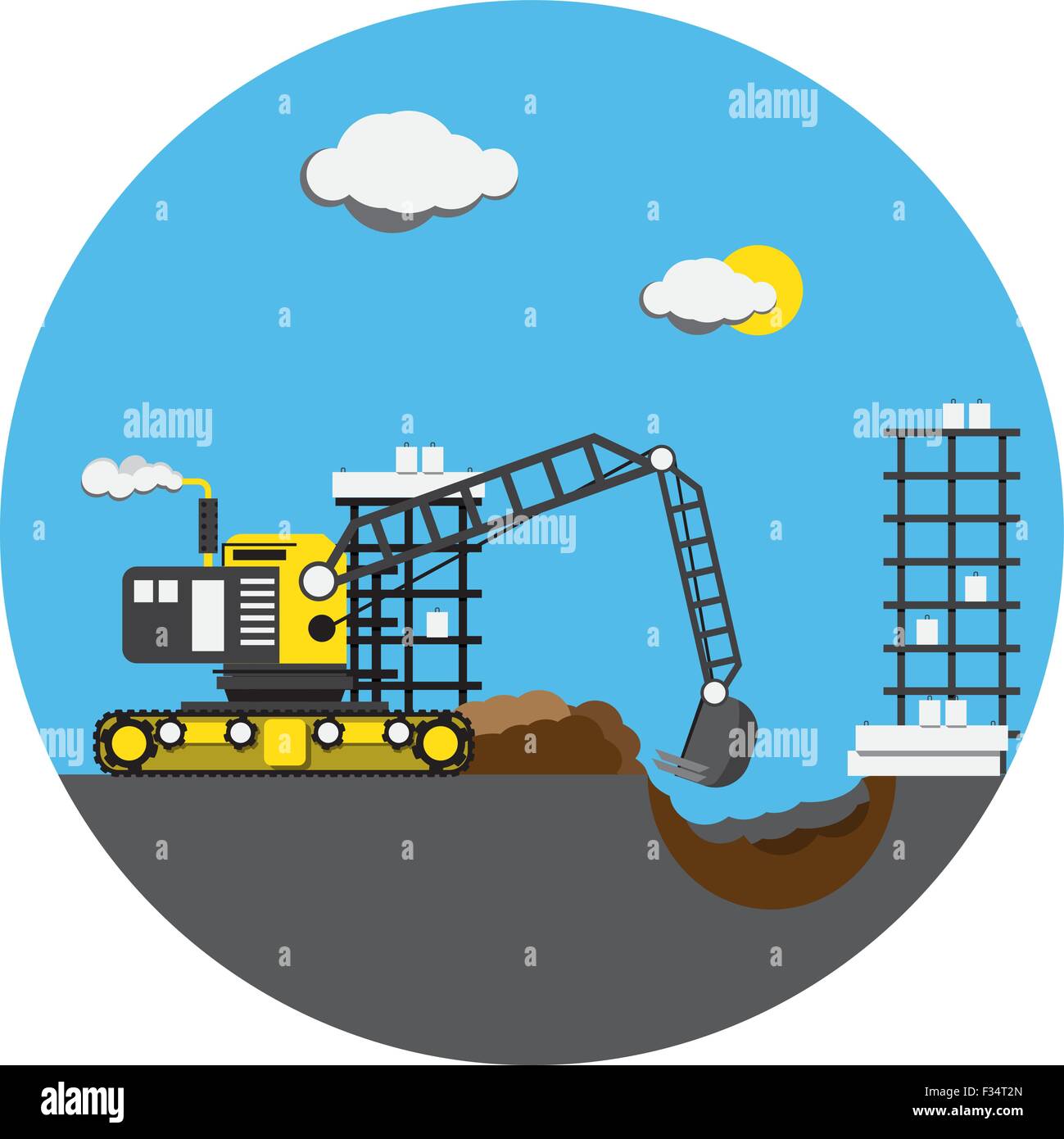 Colorful picture of digger Stock Vector Image & Art - Alamy