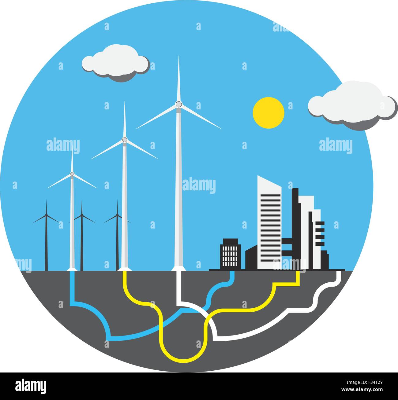 Colorful wind farm Stock Vector Image & Art - Alamy