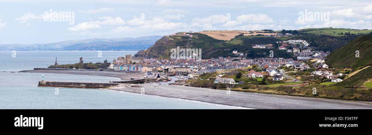 Overlooking the town of Aberystwyth ceredigion Wales UK on the west ...