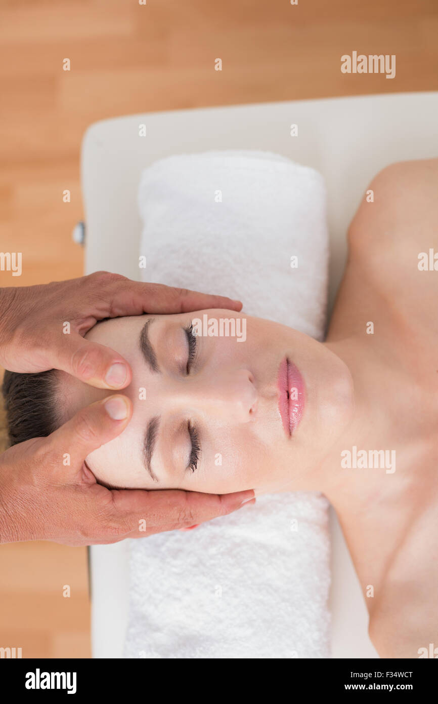 Woman receiving head massage Stock Photo - Alamy