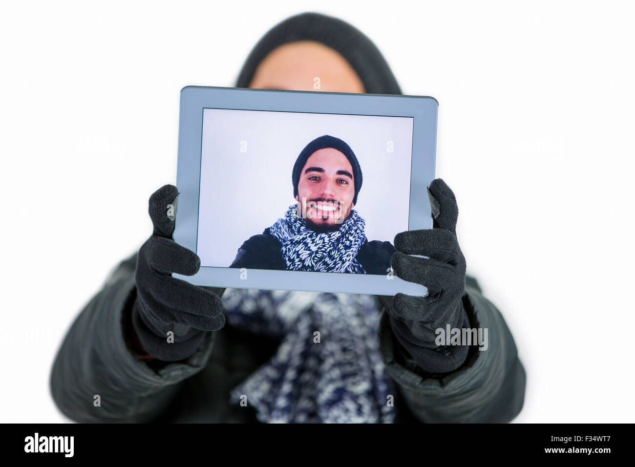 Bearded man tablet pc hi-res stock photography and images - Alamy