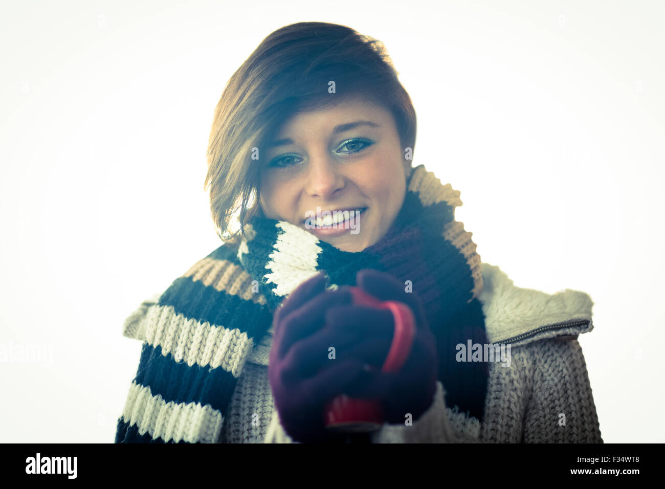 Attractive woman wearing warm clothes Stock Photo - Alamy