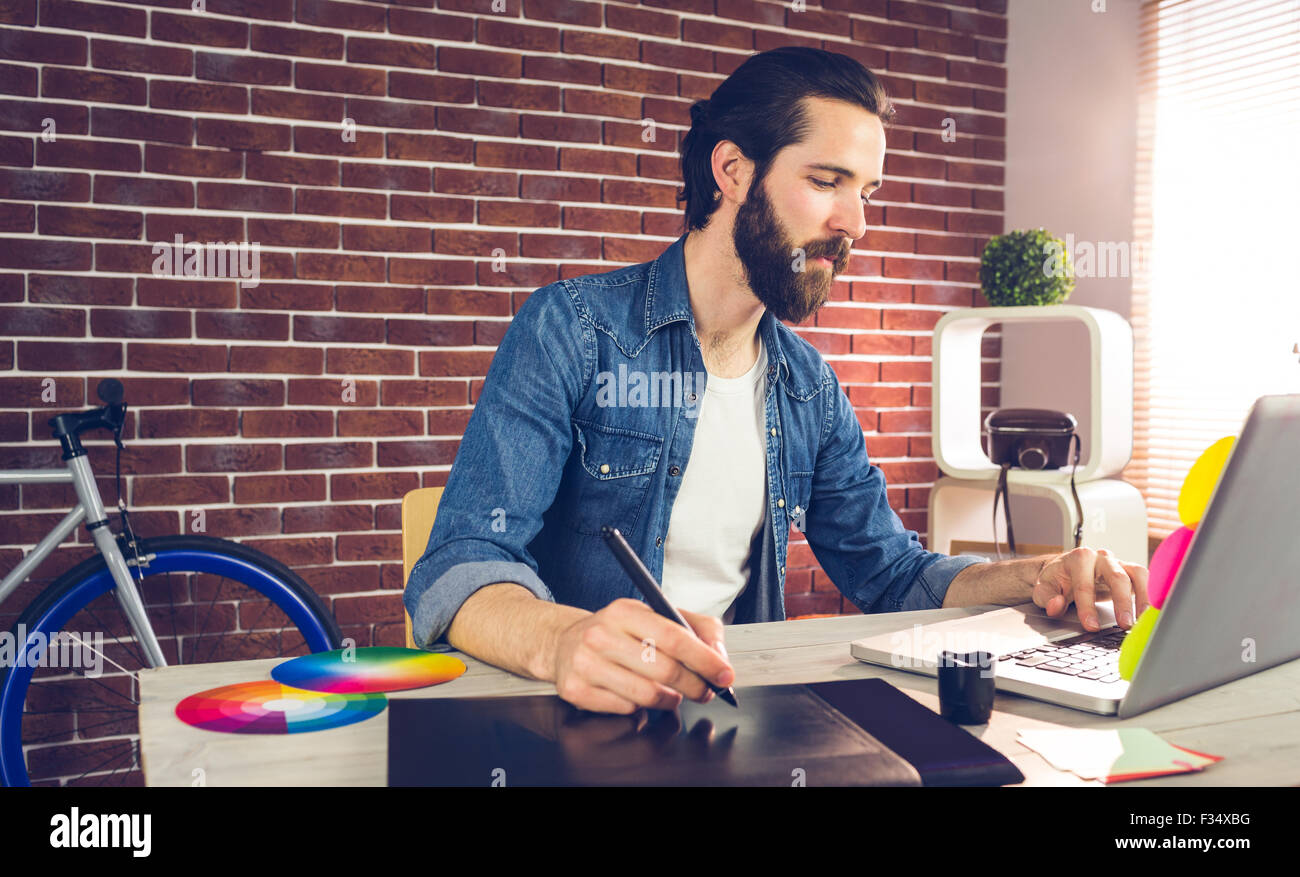 Man using laptop writing sitting hi-res stock photography and images ...