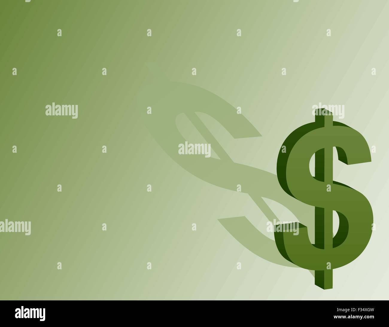 Dollar Sign with Shadow on a Green Background Stock Vector Image & Art ...