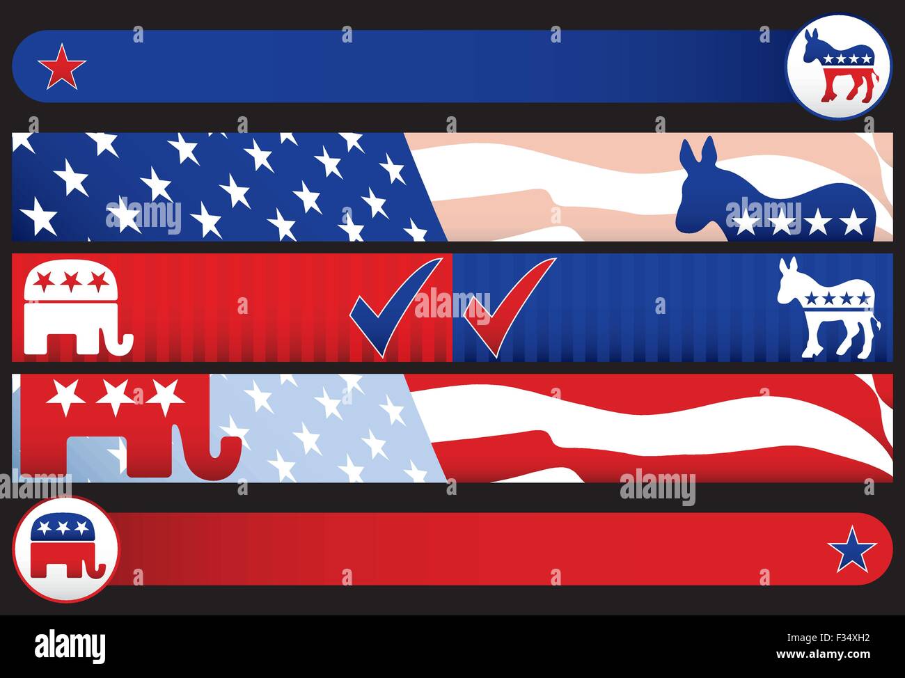 Election Web Banners. Layered .eps file for easy editing Stock Vector ...