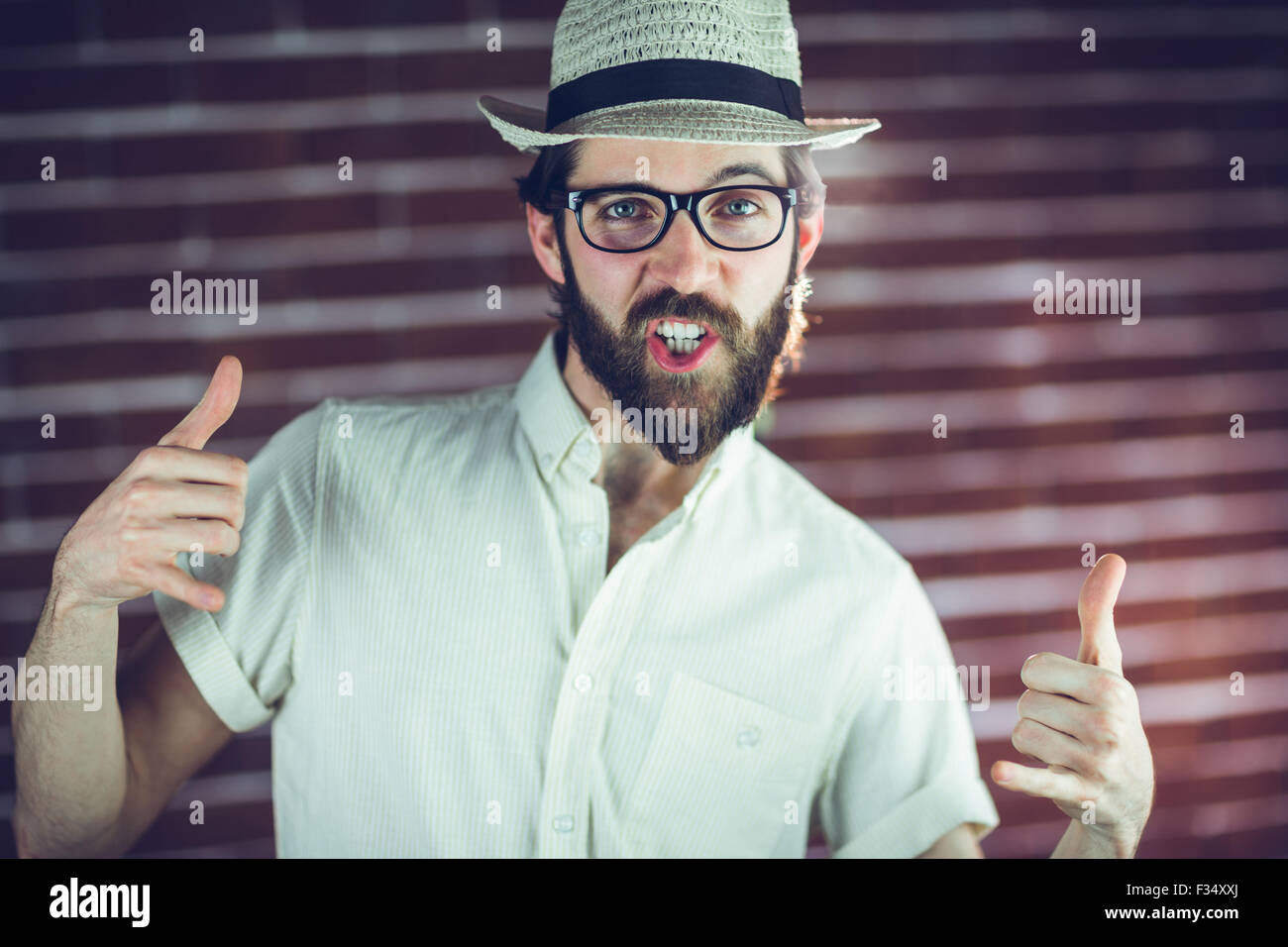 Happy casual man gesturing finger hi-res stock photography and images ...