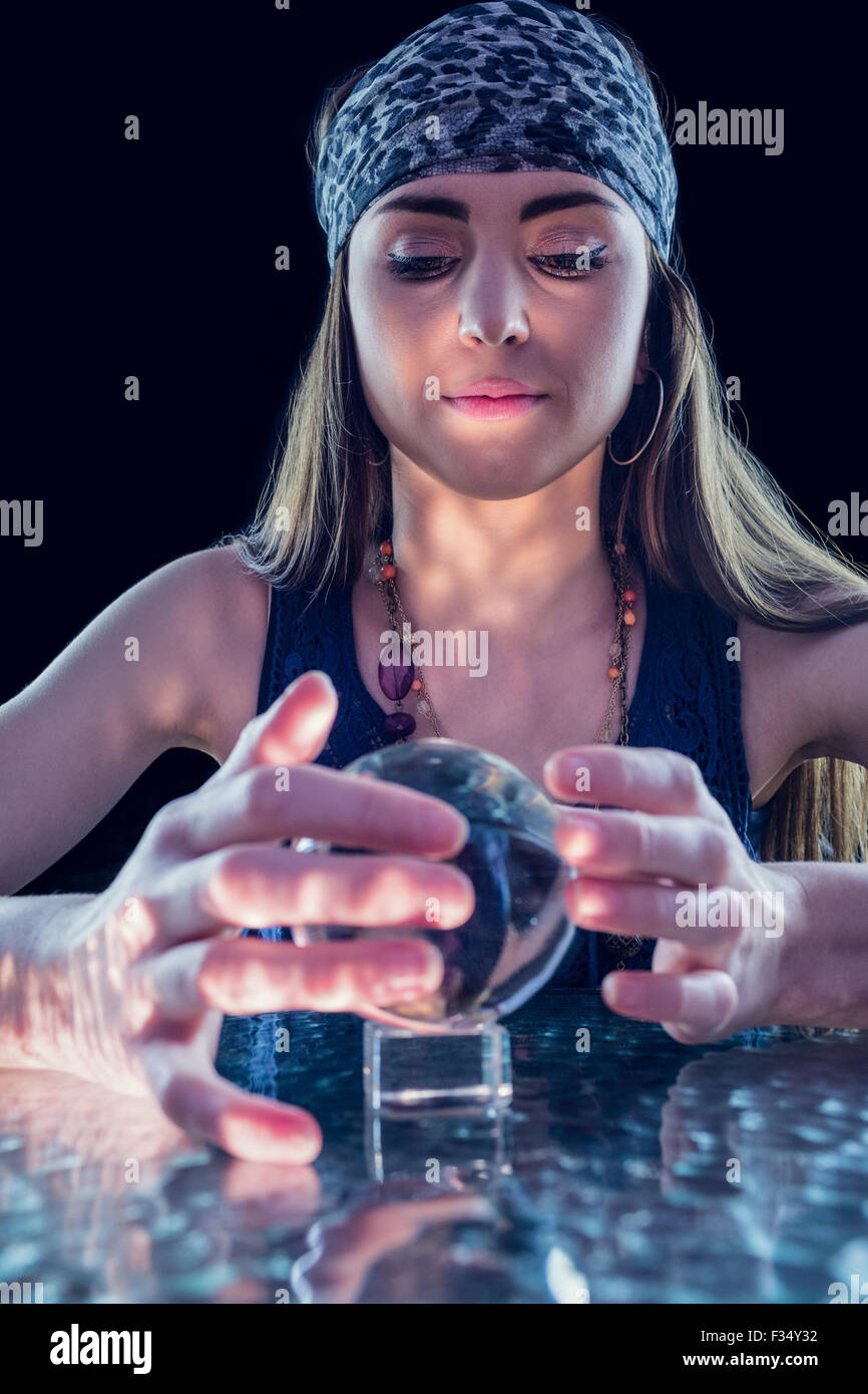 Fortune teller using crystal ball Stock Photo - Alamy Fortune teller using crystal ball Stock Photo - Alamy