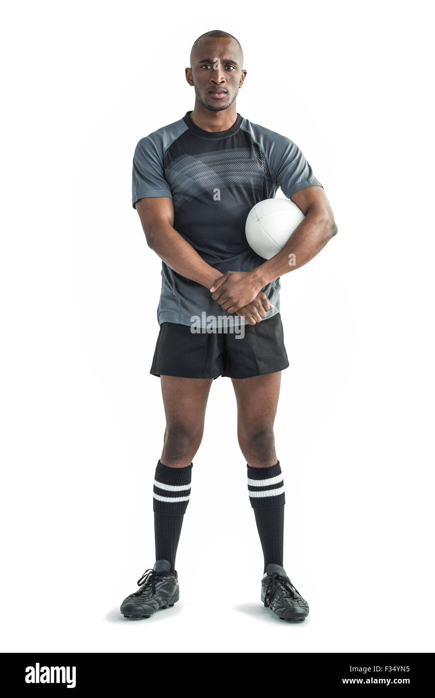 Portrait of confident rugby player standing Stock Photo - Alamy
