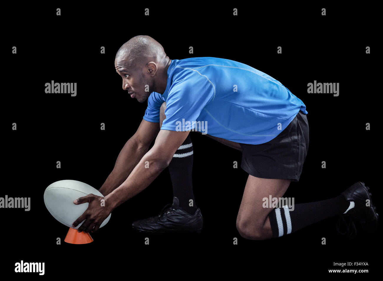 Rugby ball kick off hi-res stock photography and images - Alamy