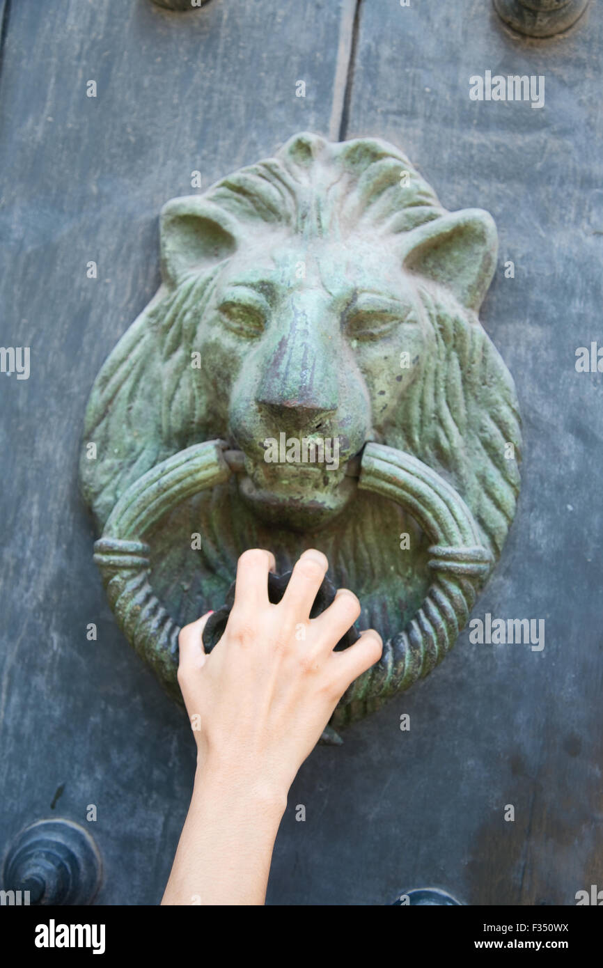 a big door knocker Stock Photo - Alamy