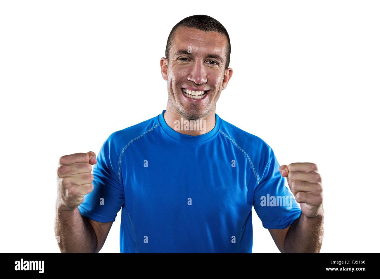Portrait of happy rugby player Stock Photo - Alamy