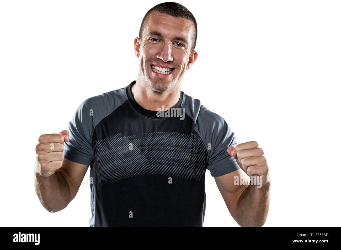 Portrait of happy rugby player Stock Photo - Alamy