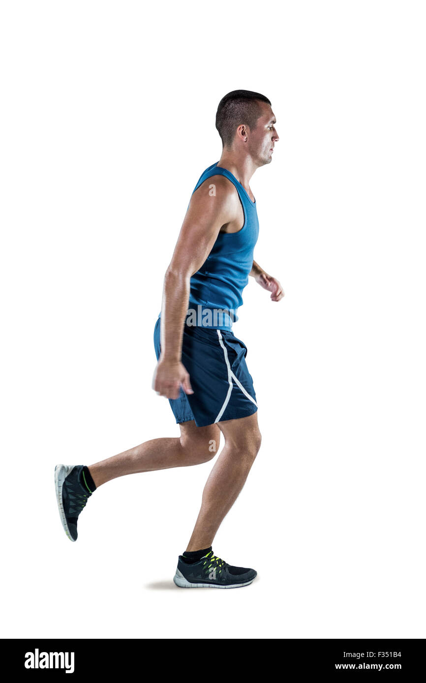 Active young man jogging in Cut Out Stock Images & Pictures - Alamy