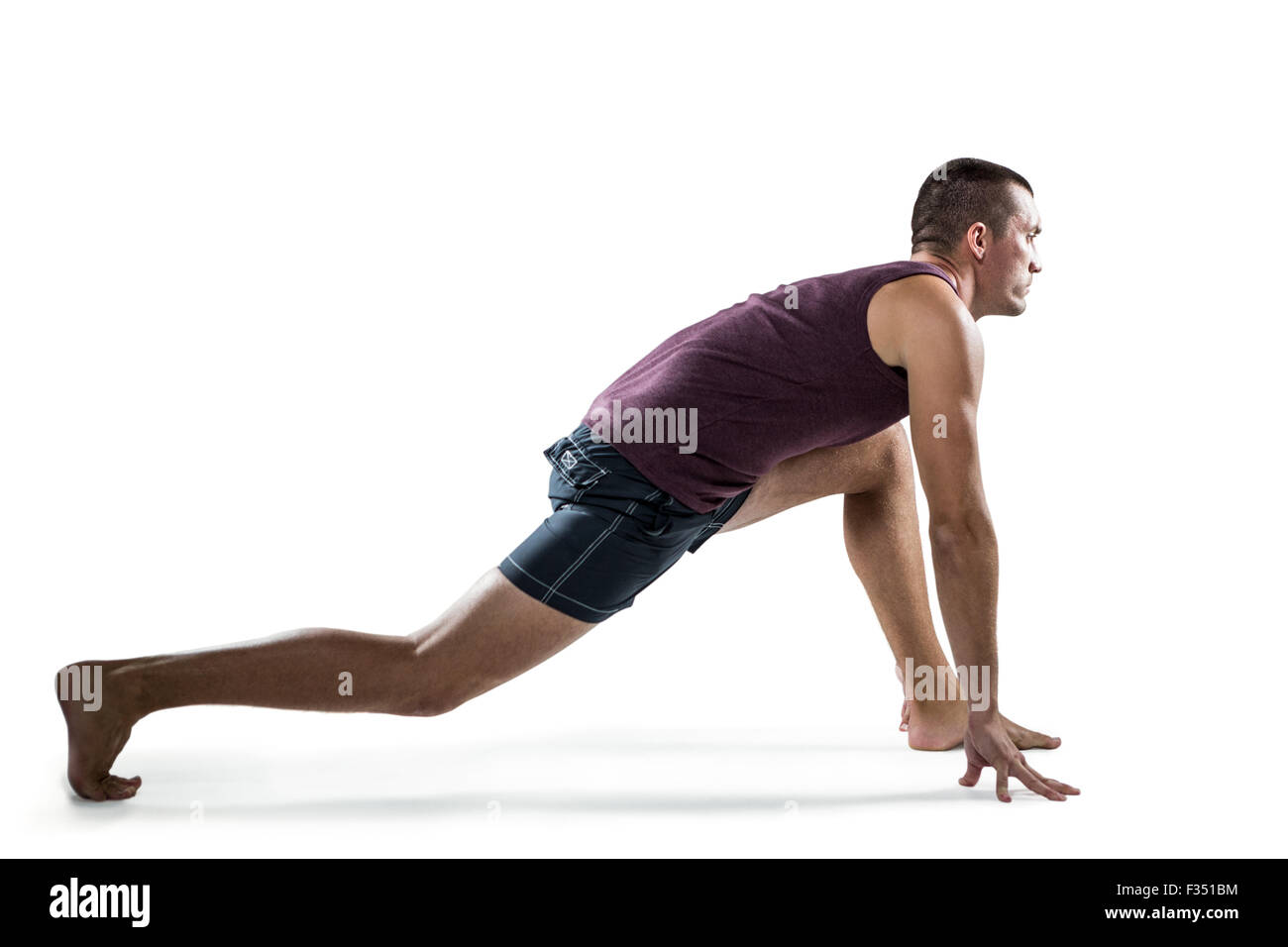 Full length of man stretching Stock Photo - Alamy