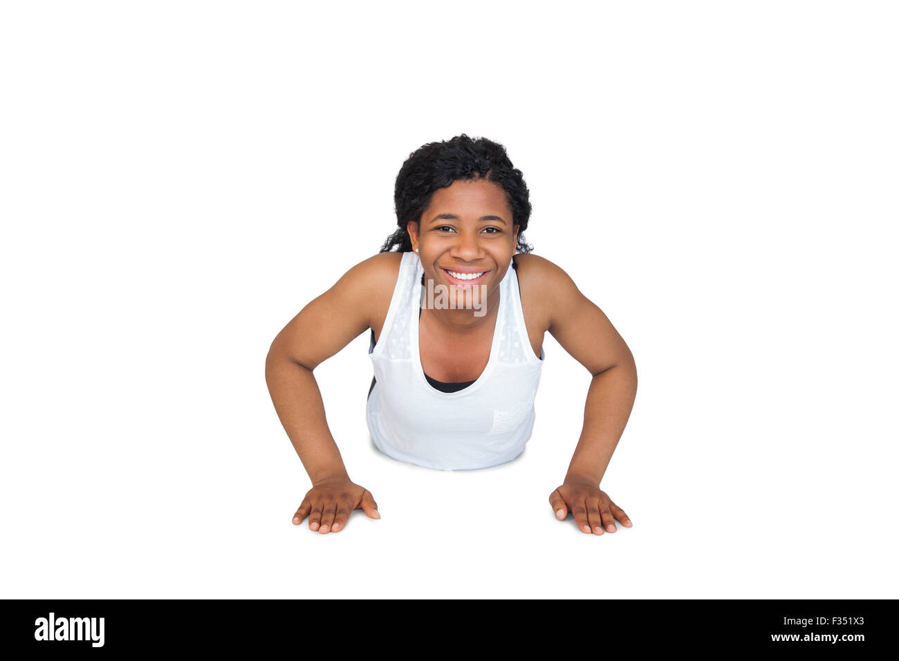 Fit woman doing push up Stock Photo - Alamy