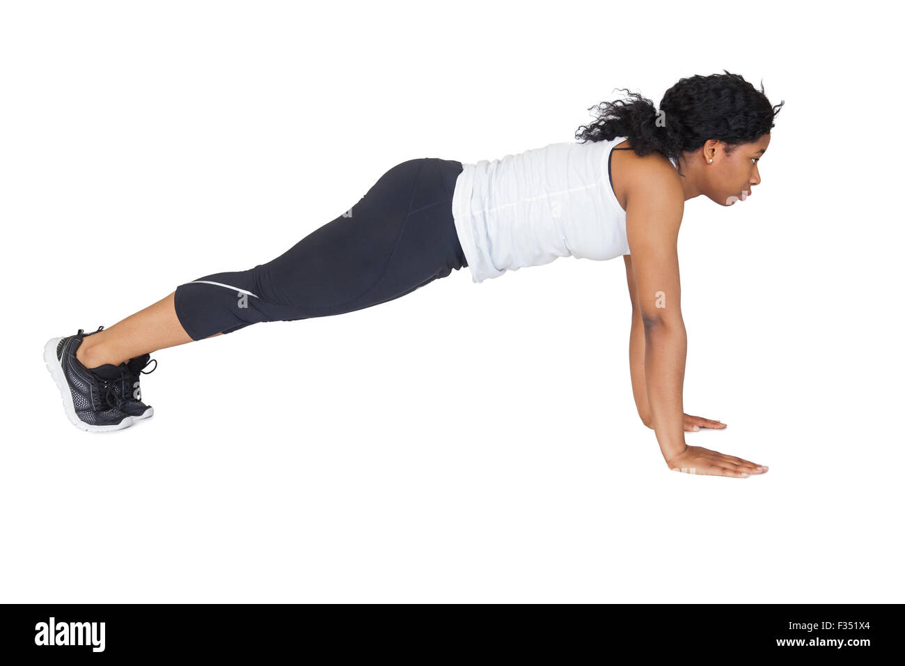 Fit woman doing push up Stock Photo - Alamy