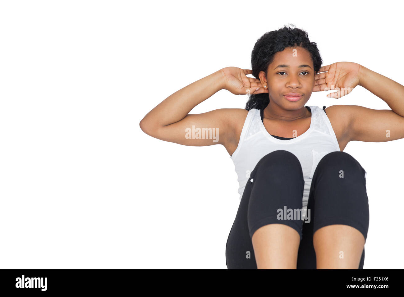 Fit woman doing sit ups Stock Photo - Alamy