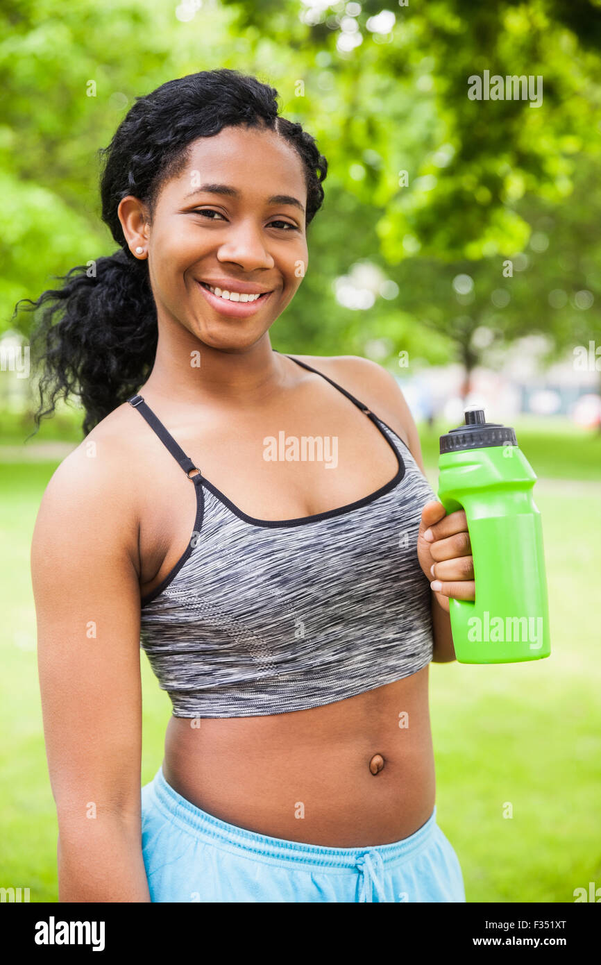 Fit woman taking a break Stock Photo - Alamy