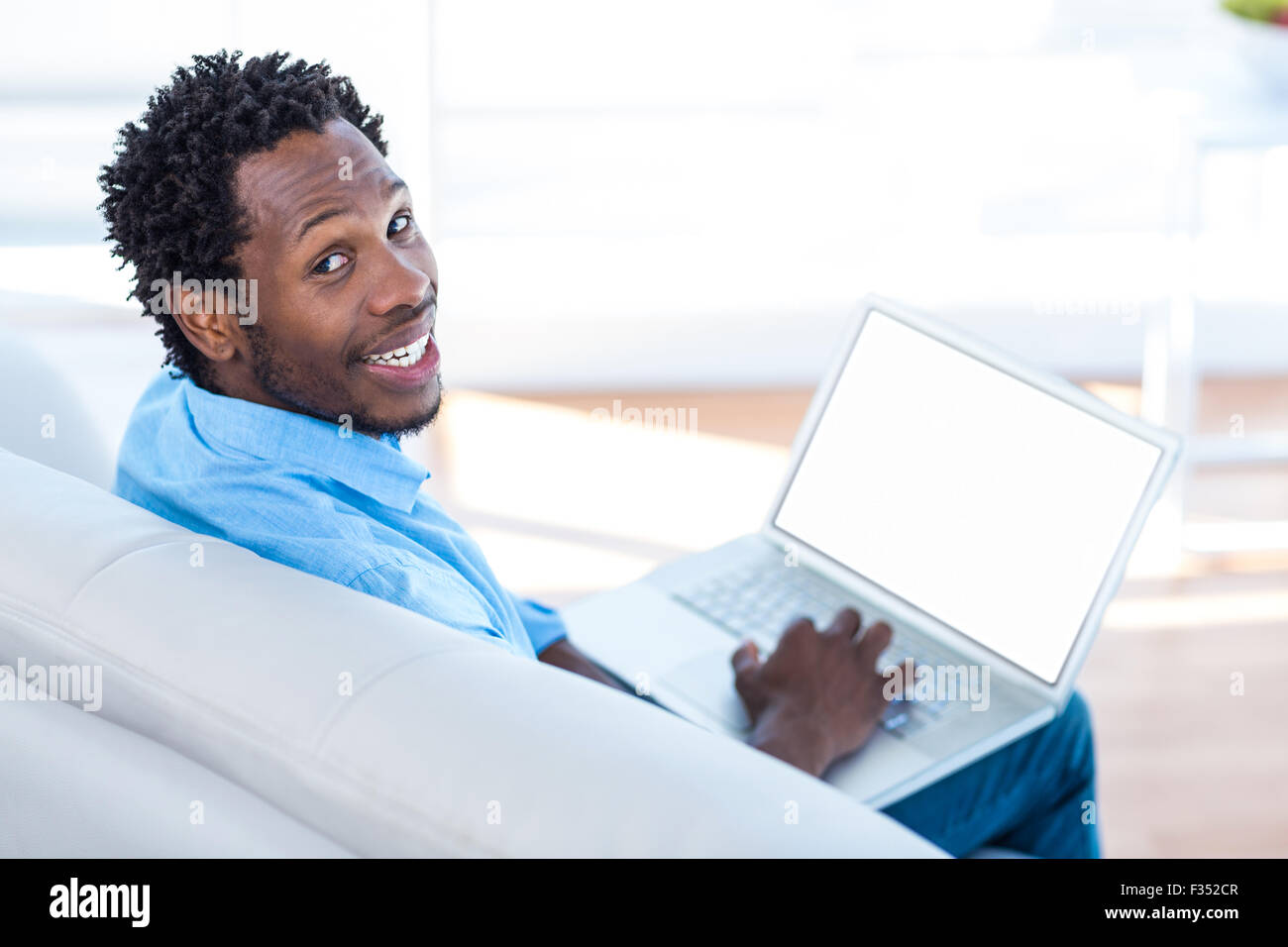 Man laptop portrait copy space hi-res stock photography and images - Alamy