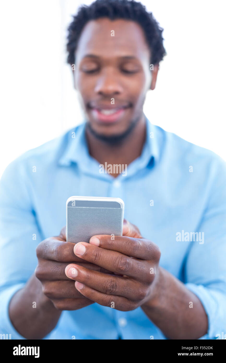 Happy man using mobile phone Stock Photo - Alamy