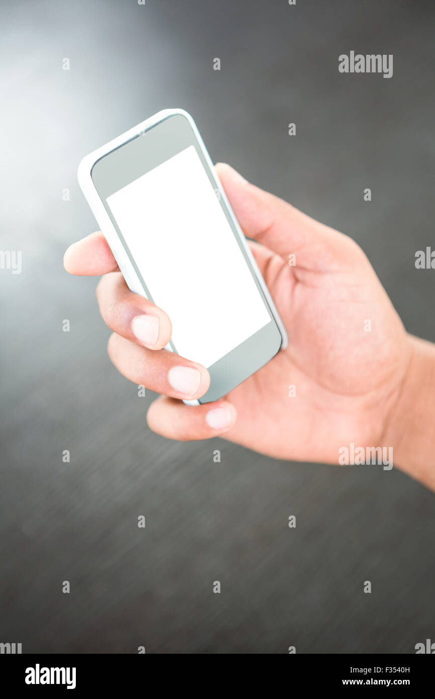 Hand of a businessman holding mobile phone Stock Photo - Alamy