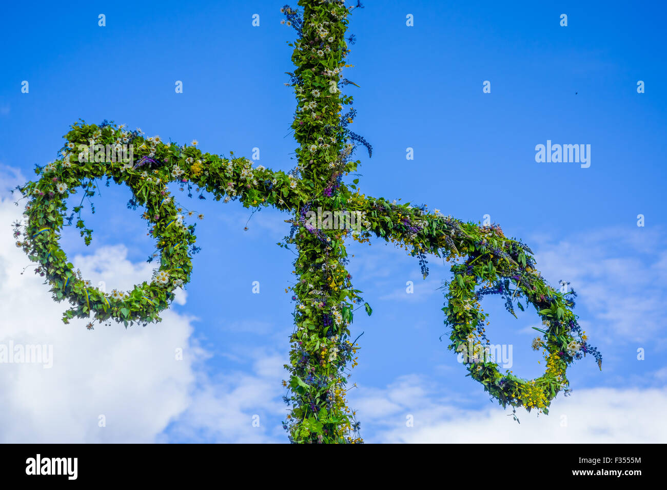 Midsummer maypole, Sweden Stock Photo - Alamy