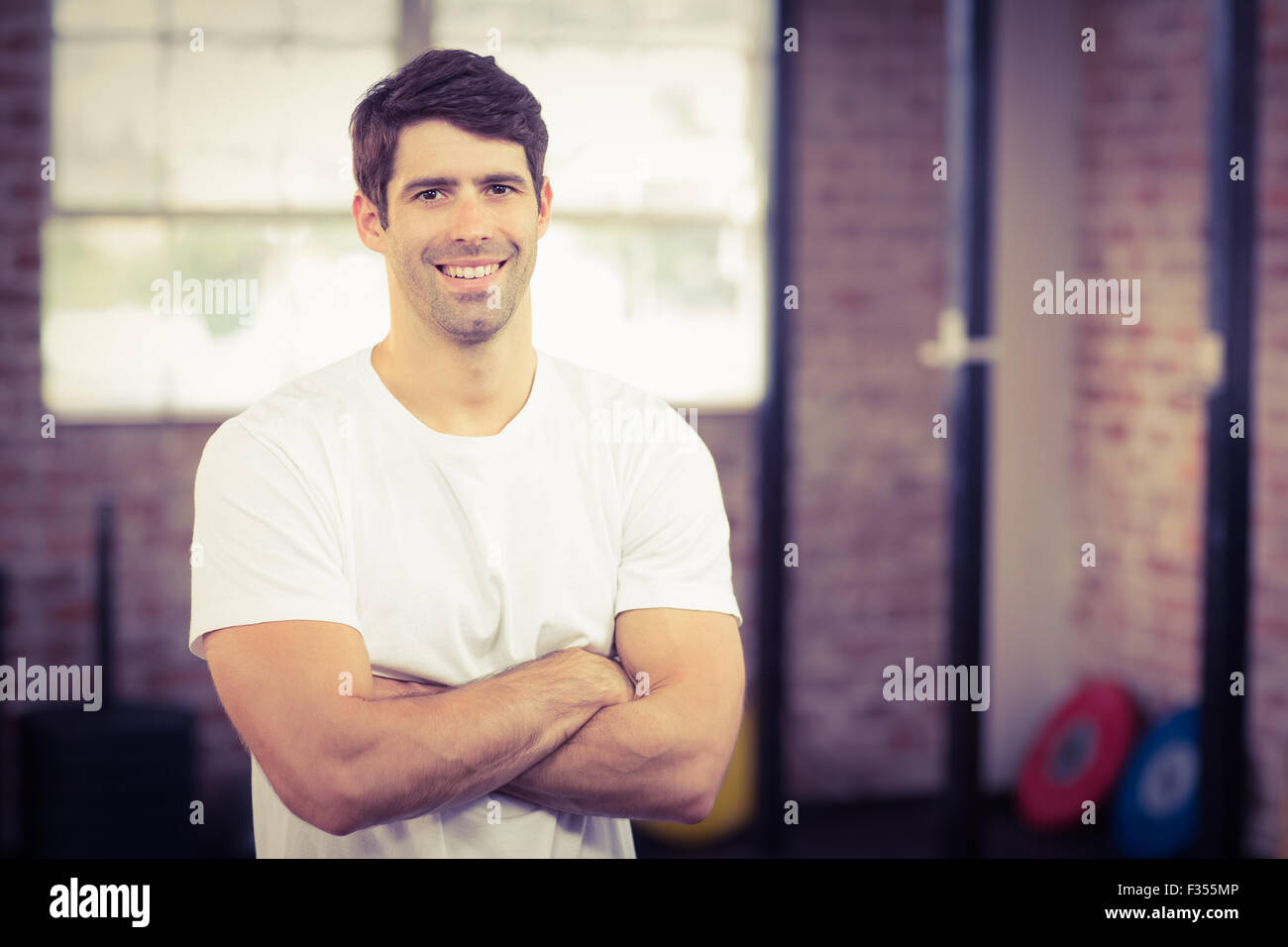 Portrait smiling muscular man hi-res stock photography and images - Alamy